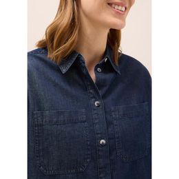Cecil Hemdbluse im Denim-Look mid blue wash XXL (46) XXL (46) Hemdbluse von Cecil