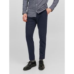 Jack & Jones JACK & JONES Chinohose »JPSTMARCO – Chinohose mit mittlerer Taille, Slim Fit, bequem« unifarben, modisch, slim fit, Web navy blazer 32 - Länge 32...