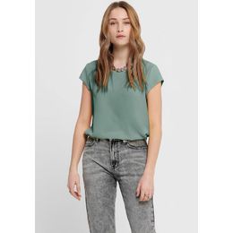 Only Kurzarmbluse »ONLVIC – feminines Blusenshirt in lockerer Form« regular fit, Web, Kunstfaser, Rundhals, unifarben jadeite 34 34 Blusenshirt von...