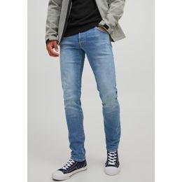Jack & Jones JACK & JONES Slim-fit-Jeans »JJIGLENN – Jeans mit Gürtelschlaufen und Used-Waschung« Used, modisch, slim fit, Denim/Jeans blue denim 29 - Länge 34...