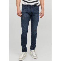 Jack & Jones JACK & JONES Slim-fit-Jeans »JJIGLENN – Slim-Fit-Jeans mit niedriger Leibhöhe« Used, modisch, slim fit, Denim/Jeans denim-blue 31 - Länge 34 Länge...