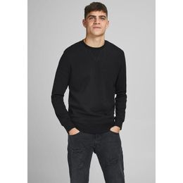 Jack & Jones Jack & Jones Herren Sweatshirt &raquo;JJEBASIC mit Flaglabel und weicher Baumwollmischung&laquo;, unifarben, modisch, regular fit, Baumwolle, Rundhals schwarz L