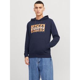 Jack & Jones JACK & JONES Kapuzensweatshirt &raquo;JJCOLTON &ndash; Sweater mit Print, Regular Fit und Materialmix&laquo;, bedruckt, modisch, regular fit, angeraute Sweatware,...