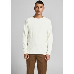 Jack & Jones JACK & JONES Rundhalspullover »JJEHILL Einfarbiger Pullover mit angenehmem Tragegefühl« unifarben, modisch, schmal, Baumwolle, Rundhals offwhite XS...