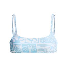 Roxy Damen Triangel-Bikini-Top "Flowers Wave Bralette"sky blau surfenirs, Gr. XS, 85% Nylon, 15% Elasthan, Bikini-Oberteile