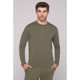 Rundhalsshirt CMPD, Herren, Gr. S, grün (khaki), Material: 95% Baumwolle, 5% Elasthan, bedruckt, regular fit normal, eingesetzt gerader Abschluss, Shirts, mit Necktape