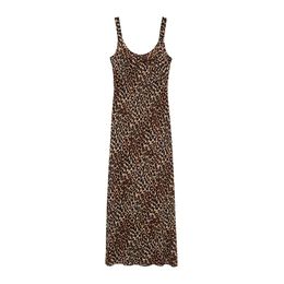 Mango Kleid Damen Größe 40 ecru / cognac / cappuccino / schwarz Winterkleid