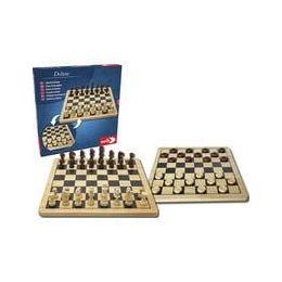Noris Deluxe Holz - Schach & Dame, Brettspiel