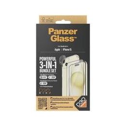 PanzerGlass Powerful 3-in-1 Set transparent/schwarz, iPhone 15