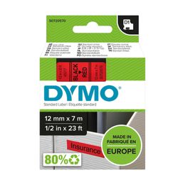 Original Dymo S0720570 (45017) Schriftband 12mm/7m Schwarz auf Rot