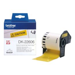 Original Brother P-Touch QL 500 Series (DK-22606) Etikett 1x (62mm x 15.24m) Gelb