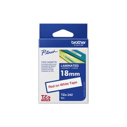 Original Brother P-Touch H 300 (TZE-242) Schriftband 18mm/8m Rot auf Weiss