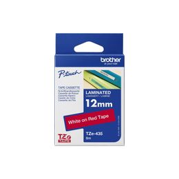 Original Brother P-Touch H 103 W (TZE-435) Schriftband 12mm/8m Weiss auf Rot