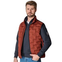 Kurzweste Casamoda "Casamoda Weste uni", Herren, Gr. L, orange (dunkelorange), 100% Polyester, Westen