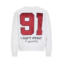 Only Petite Sweatshirt 'ONLRILLO' Damen Gr&ouml;&szlig;e XL graumeliert / rot