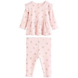 next Set Mädchen Größe 56 grün / pastellgrün / rosa / altrosa