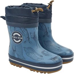 Gummistiefel mit Waldtier-Muster, blau, Gr. 24/25 Mikk-line
