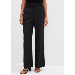 bonprix Schlupfhose mit Twill-Struktur, schwarz, Gr.50, Schlupfhose mit geradem Bein, Abn&auml;hern vorne und seitlichen Taschen