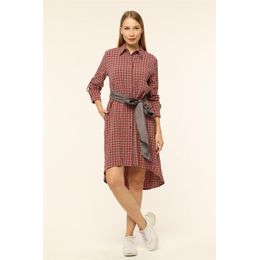 HOME STORE Kleid Damen Gr&ouml;&szlig;e 40 grau / rot / wei&szlig; Winterkleid