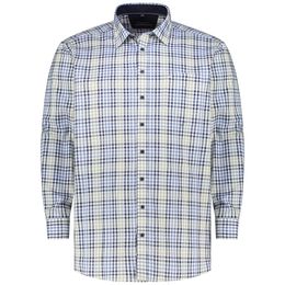 Casamoda Große Größen CASA MODA Kariertes Freizeithemd Farbe blau Größe: 3XL