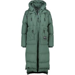 alife and kickin Winterjacke ALIFE & KICKIN "Damen RihannaAK A", Damen, Gr. XL, grün (sage leaf), 100% Polyester, oversize wadenlang, Rippbündchen, Jacken, Langer, warmer Wintermantel mit großer Kapuze und Fleece Innenfutter