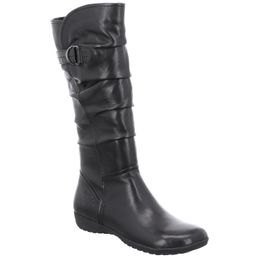 Reißverschlussstiefel Josef Seibel "Naly 23", Damen, Gr. 38, XS-Schaft, schwarz, Leder, Schuhe, Stiefel, Schlupfstiefel, Winterstiefel mit Raffungen und XS-Schaft