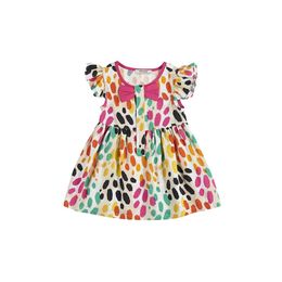 Pan&ccedil;o Kleid M&auml;dchen Gr&ouml;&szlig;e 92 creme / gelb / pink / schwarz