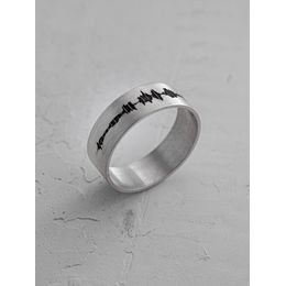 REYTEL Ring 'SOUNDWAVE ENGRAVING' Herren Gr&ouml;&szlig;e 66 silber
