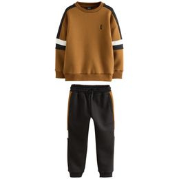 next Jogginganzug Jungen Gr&ouml;&szlig;e 104 karamell / schwarz / wei&szlig;