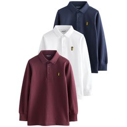 next Poloshirt Jungen Gr&ouml;&szlig;e 134 marine / weinrot / wei&szlig;