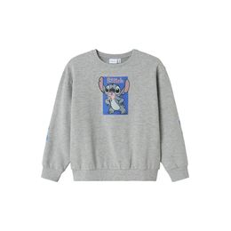 name it Sweatshirt 'Stitch' M&auml;dchen Gr&ouml;&szlig;e 116 blau / graumeliert / mauve / schwarz