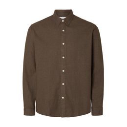 Selected Button Up Shirt 'SLHREGNOAH' male Brown size XXL