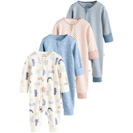 next Schlafanzug Jungen Gr&ouml;&szlig;e 62 hellbeige / royalblau / rosa / wei&szlig;