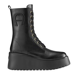 Aigner Stiefeletten - plateau bootie with lacing Plateau Bootie 2B - Gr. 41 (EU) - in Schwarz - f&uuml;r Damen