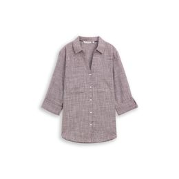 Tom Tailor Damen Bluse mit Brusttaschen, rot, Meliert, Gr. 44