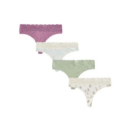 next Spitzenslips im 4er-Pack, Tanga Damen Gr&ouml;&szlig;e S hellblau / pastellgr&uuml;n / orchidee / wei&szlig;
