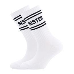 Ewers Socken "SISTER" M&auml;dchen Gr&ouml;&szlig;e 18/19 wei&szlig;
