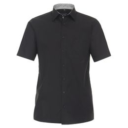 Casamoda Herren Businesshemd "Casamoda Businesshemd Kurzarm uni", schwarz, Gr. 41, unifarben, 100% Baumwolle, Hemden