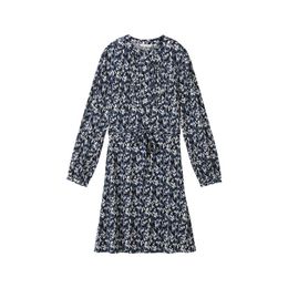 Tom Tailor Kleid Damen Größe 40 blau / navy / hellgrau Winterkleid