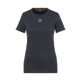 BOSS T-Shirt 'C_Elogo_21' Damen Größe S dunkelblau / weiß