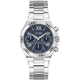 Multifunktionsuhr Guess "EQUALITY", silber (silberfarben), Armbanduhren, Damen, Quarzuhr, Armbanduhr, Damen, Herren, unisex, Datum, Edelstahlarmband