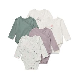 Tchibo - 5 Baby-Bodys mit Mitwachsfunktion - Baby - Gr. 86/92 - creme/print
