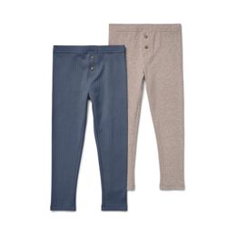 Tchibo - 2 Kinder-Rippleggings mit Zierkn&ouml;pfen - Baby - Gr. 62/68 - dunkelblau