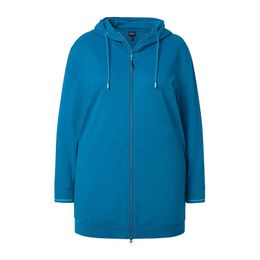 Ulla Popken Zip-Up Hoodie female Blue size 50-52