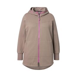 LAURAS&Oslash;N Sweatjacke Damen Gr&ouml;&szlig;e 6XL/7XL hellbraun / pink