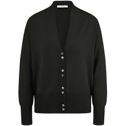 Peter Hahn - Strickjacke, schwarz, Gr. 36 / S - Schurwolle