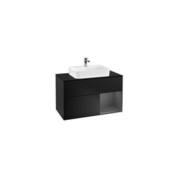 Villeroy & Boch V&B Waschtischunterschrank Wandbeleuchtung Finion 100, Pl b m, Rg re Anthrac. m, bla m Lac ; Villeroy & Boch (G372GKPD)
