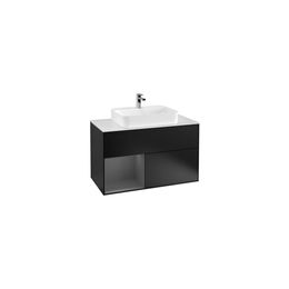 Villeroy & Boch V&B Waschtischunterschrank Wandbeleuchtung Finion 100, Pl w m, Rg li Anthrac. m, bla m Lac ; Villeroy & Boch (G361GKPD)