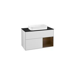 Villeroy & Boch V&B Waschtischunterschrank Abdeckplatte bla m Finion 100x60,3cm, Reg re wal ven, wh. m Lac ; Villeroy & Boch (F252GNMT)
