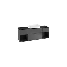 Villeroy & Boch V&B Waschtischunterschrank Abdeckplatte bla m Finion 160x60cm, Reg bla m Lac, Anthracite matt ; Villeroy & Boch (F332PDGK)